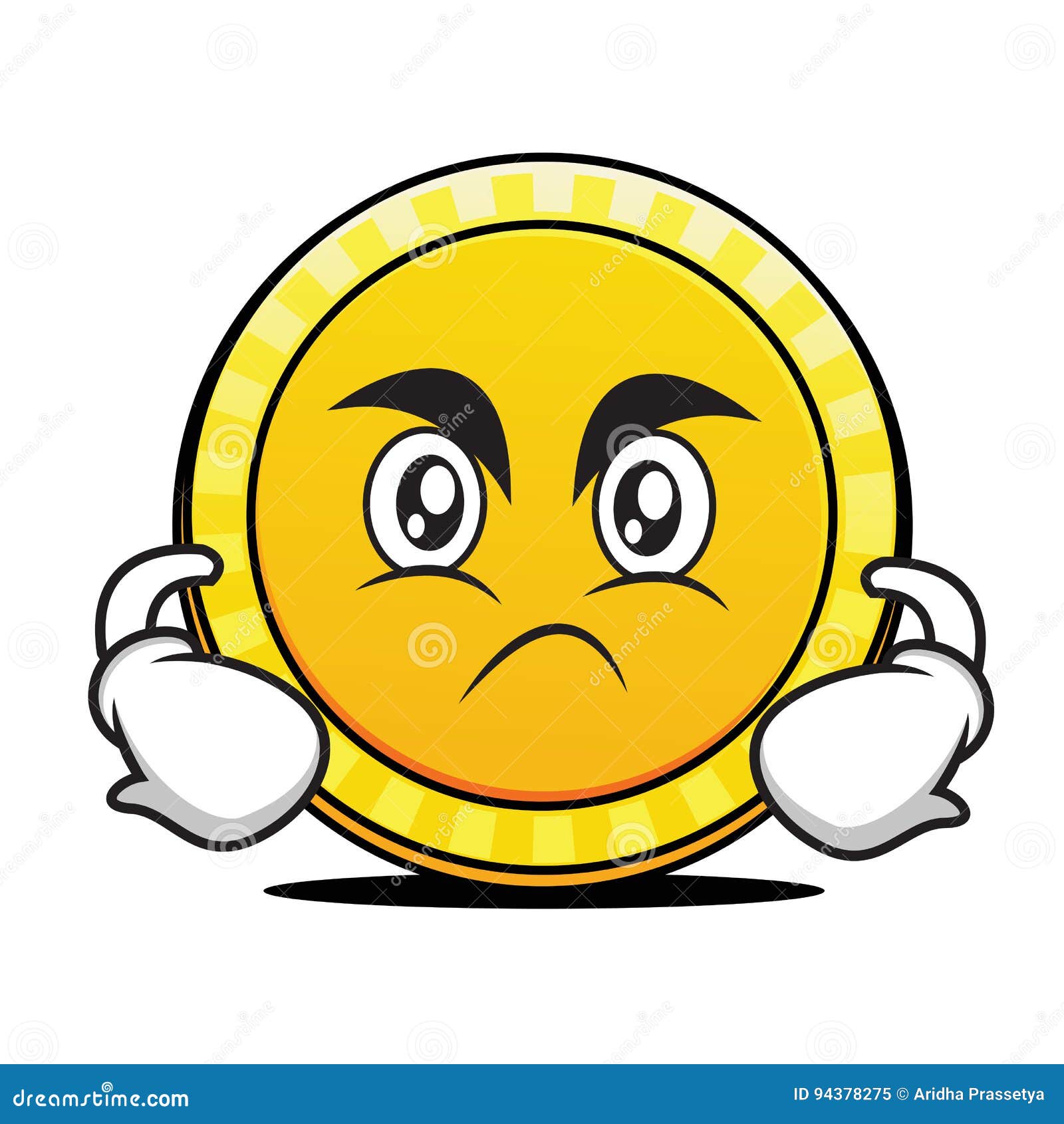 Angry Coin Cartoon Character Collection Stock Vector - Illustration of ...