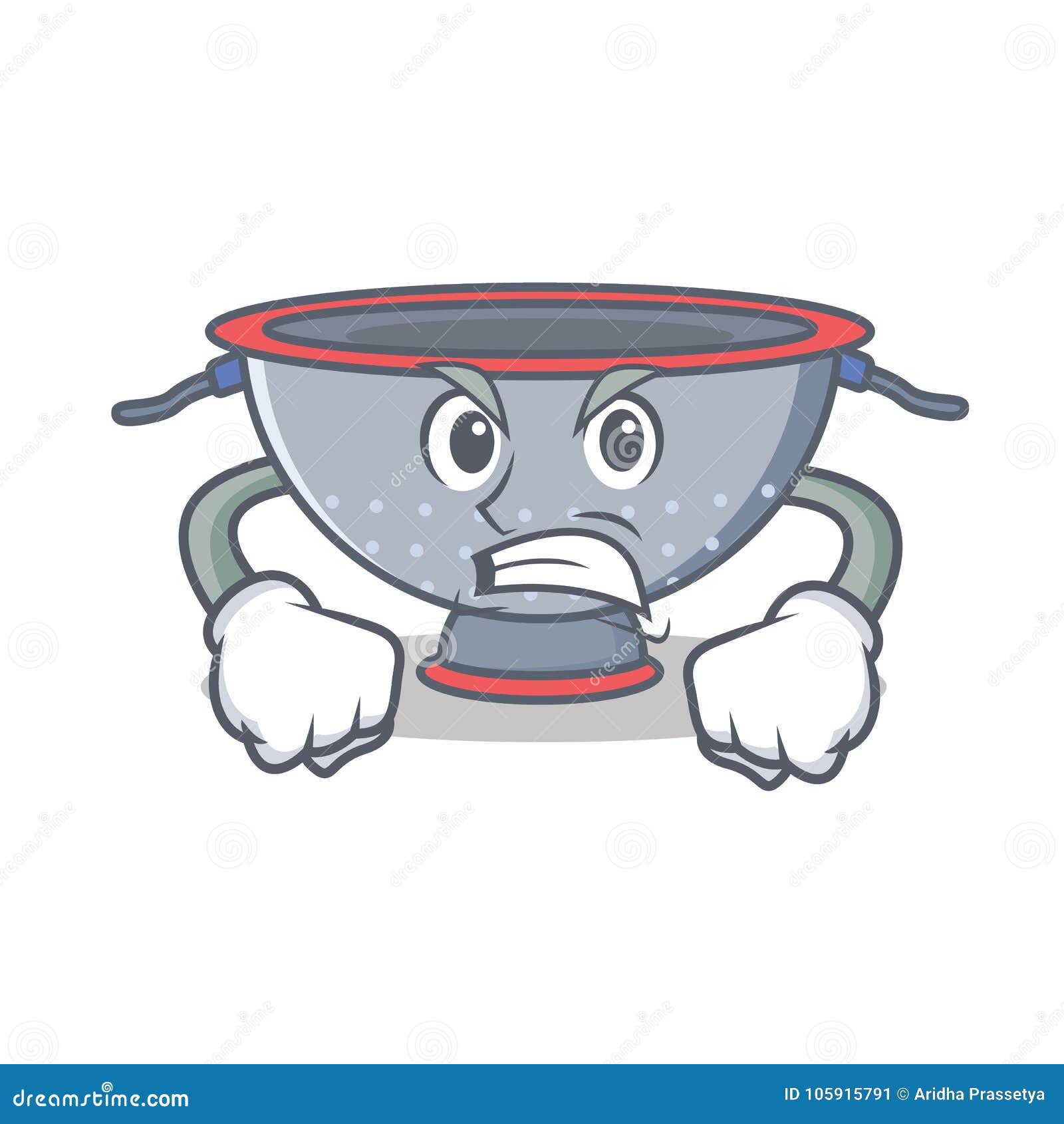 Angry Colander Utensil Character Cartoon Stock Vector - Illustration of ...