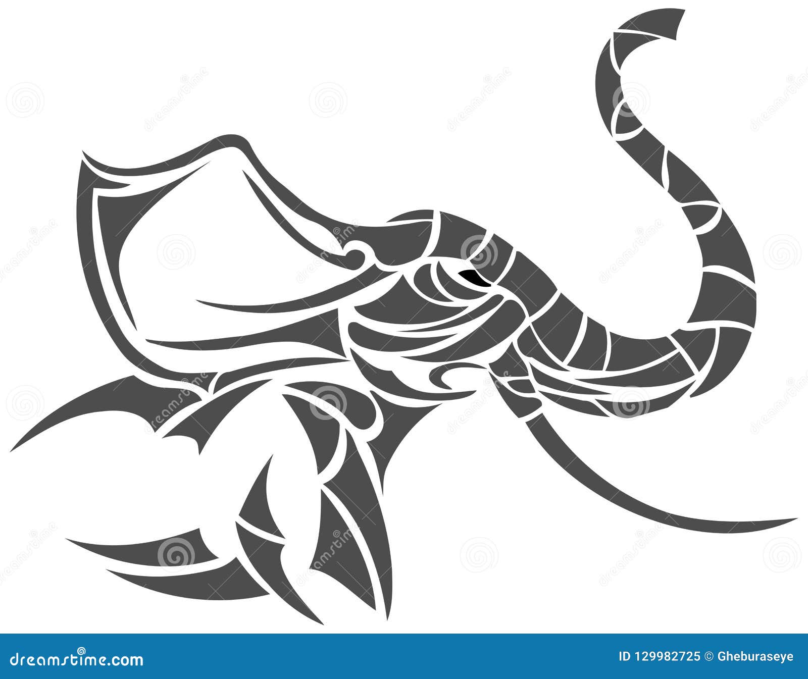 A Stylized Elephant Stands On A Bold Backdrop, Adorned With Intricate ...