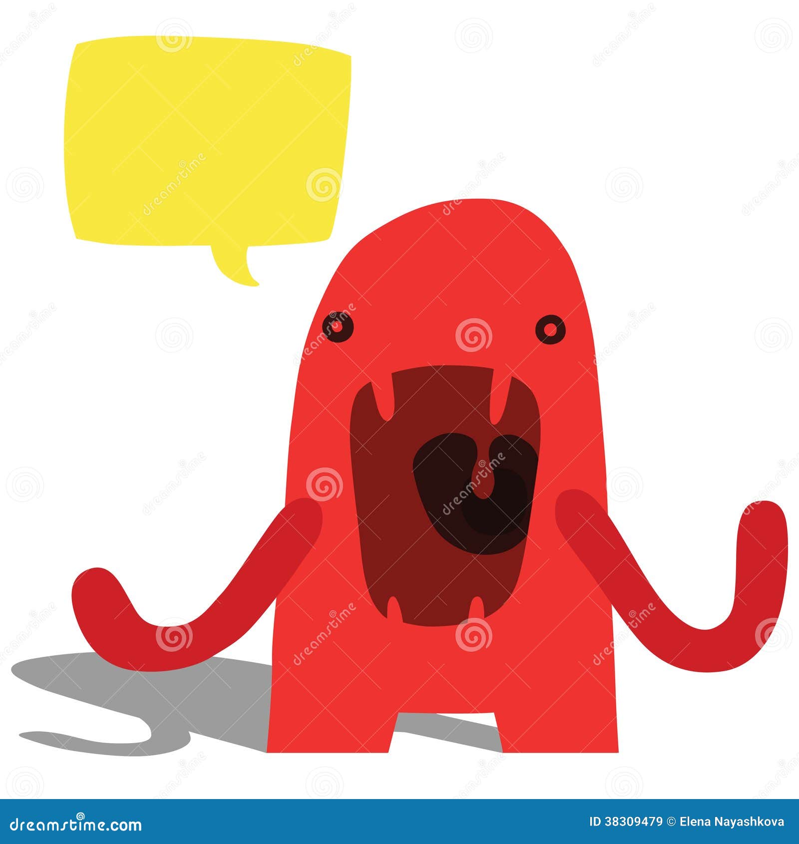 Angry Red Blob With Lightning Bolts And Gritting Teeth Stock ...