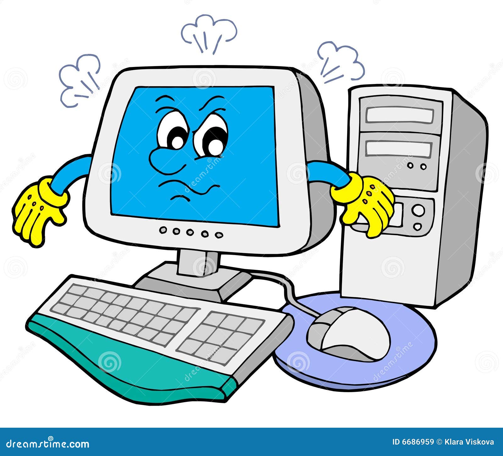 Angry computer stock vector. Illustration of office, mouse - 6686959