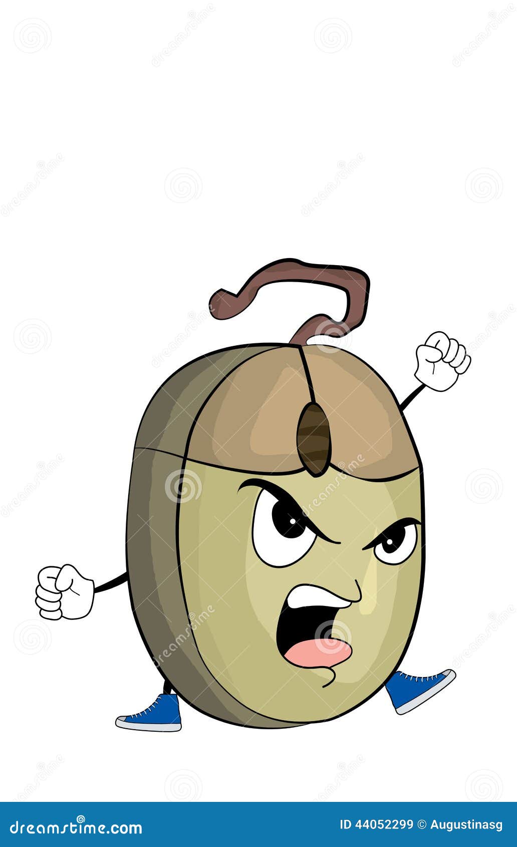 Angry Computer Mouse Cartoon Stock Illustration - Illustration of oval ...
