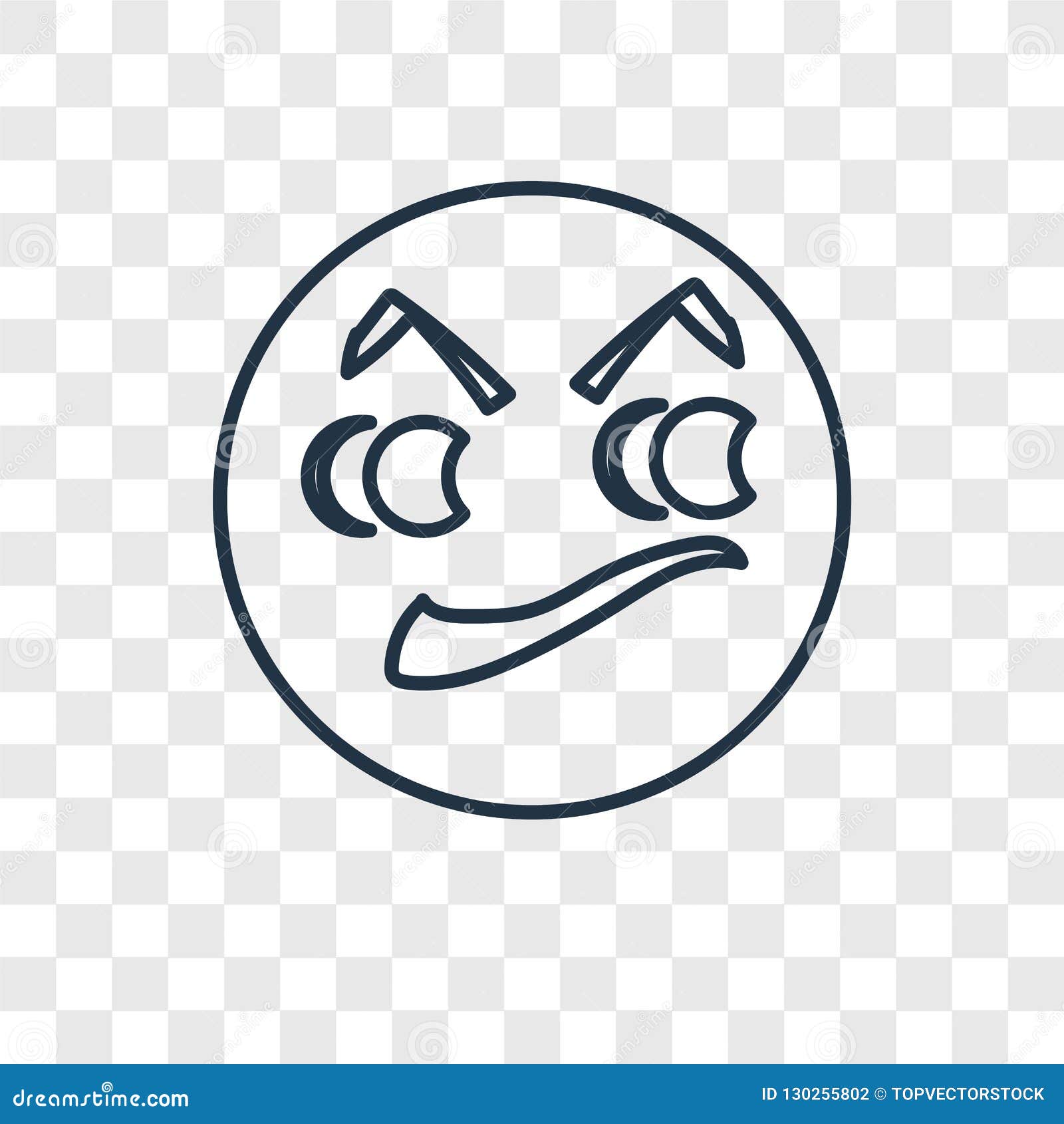 Angry Concept Vector Linear Icon Isolated on Transparent Background ...