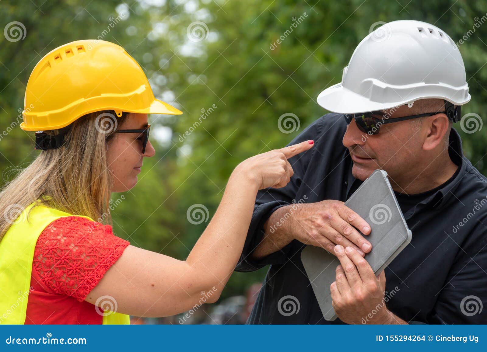 Conflict and Disagreement at Work on Construction Site Stock Photo ...