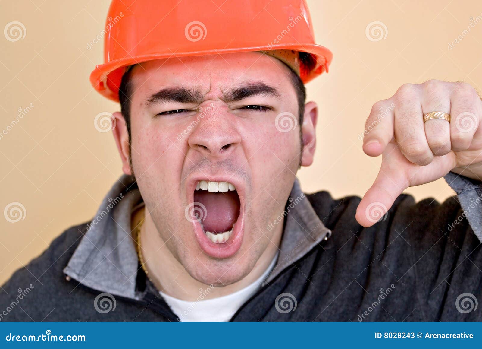 Angry Construction Worker stock image. Image of male, furious - 8028243