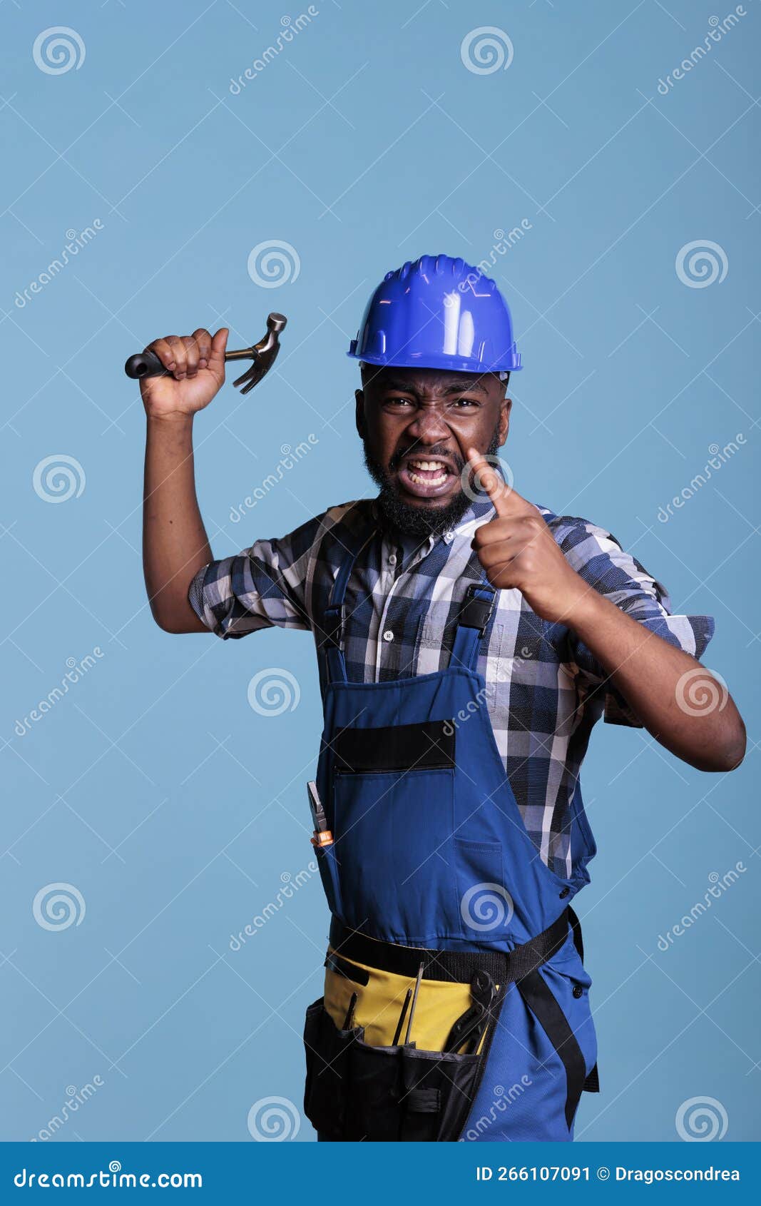 Angry Construction Worker Angry and Upset about Overwork Stock Image ...