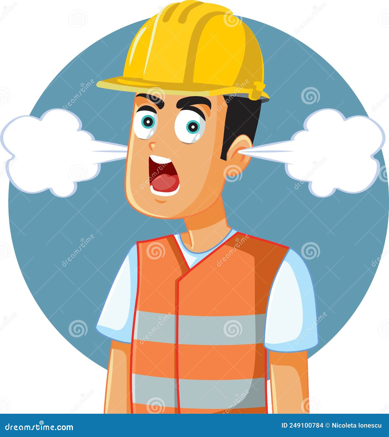 Angry Construction Worker Vector Cartoon Character Stock Vector ...
