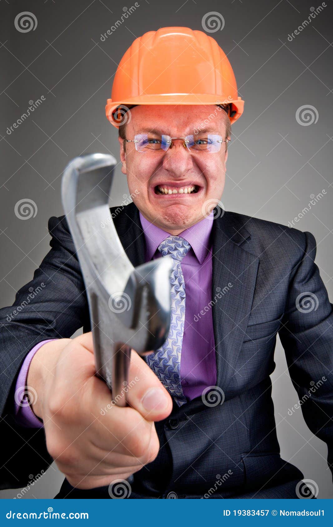 Angry contractor stock image. Image of engineer, equipment - 19383457