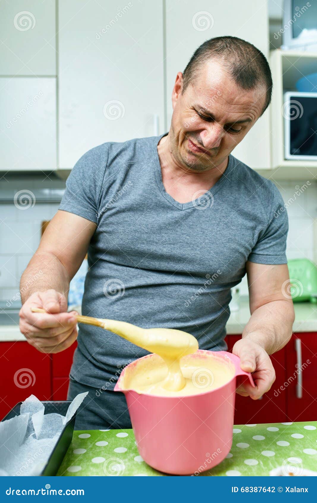 Angry Cook and Ruined Recipe Stock Photo - Image of expression, dessert ...