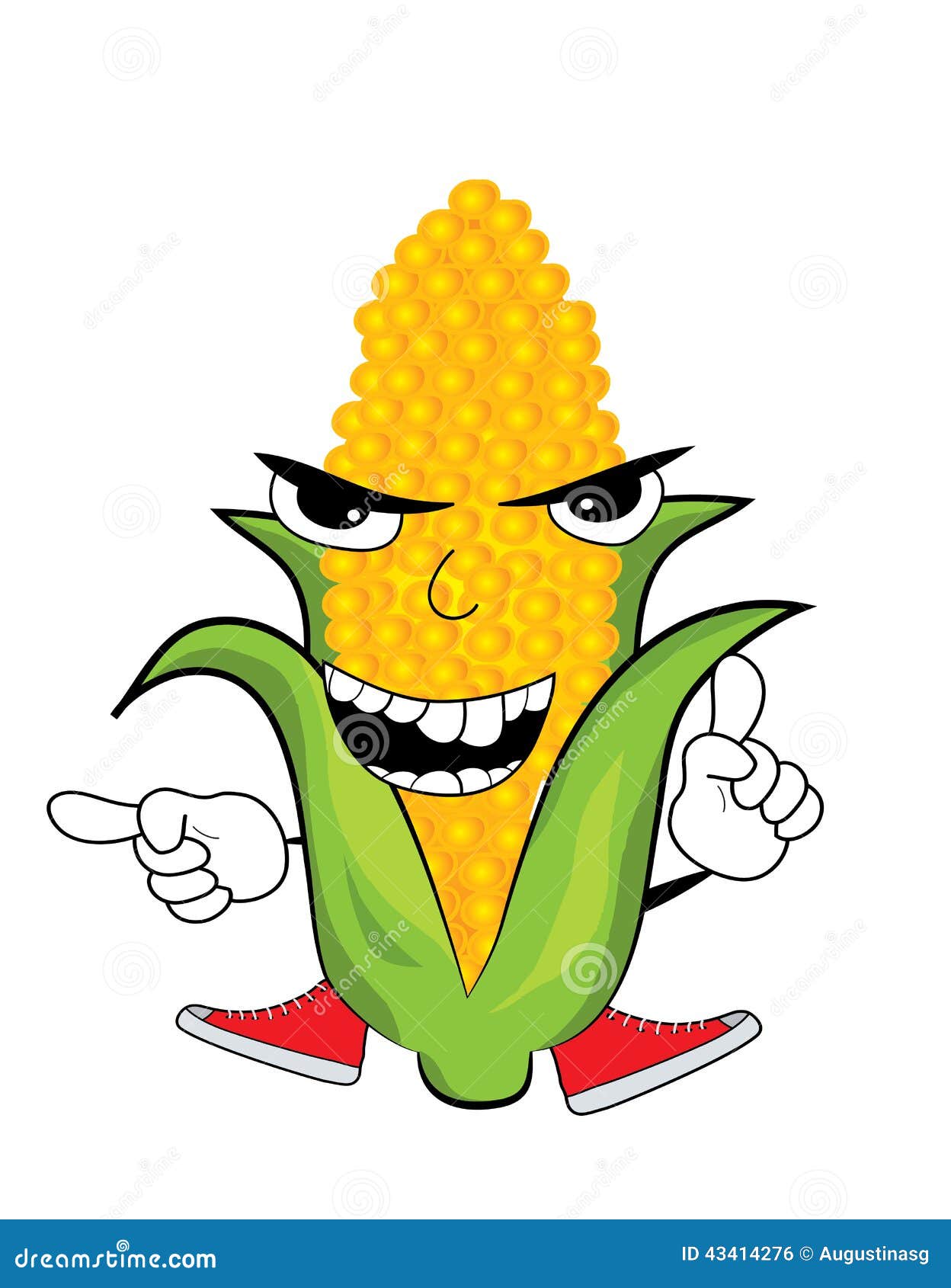 Angry corn cartoon stock illustration. Illustration of character - 43414276