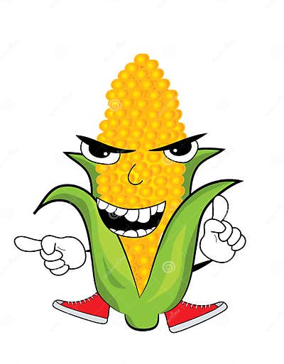 Angry corn cartoon stock illustration. Illustration of character - 43414276