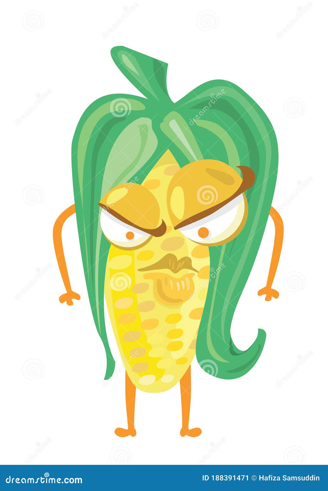 Angry Corn. Vector Illustration Decorative Design Stock Vector ...