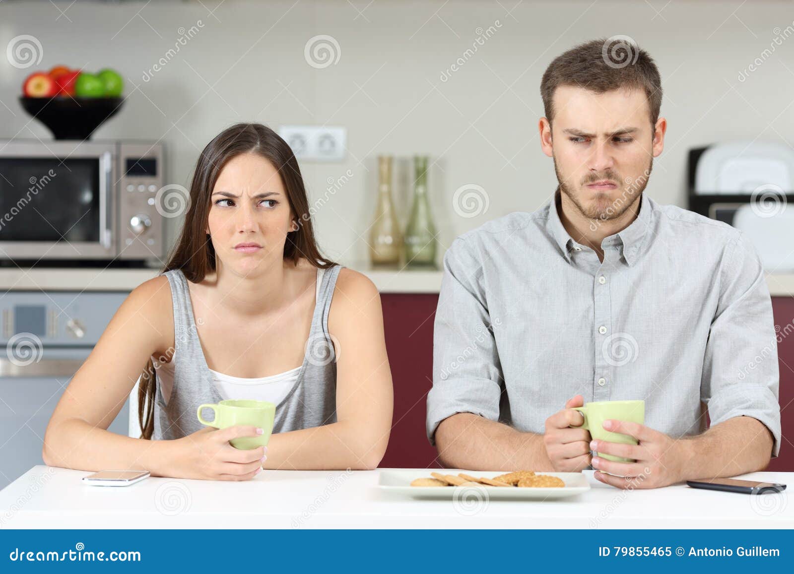 Angry Couple after Argument Stock Image - Image of askance, attitude ...