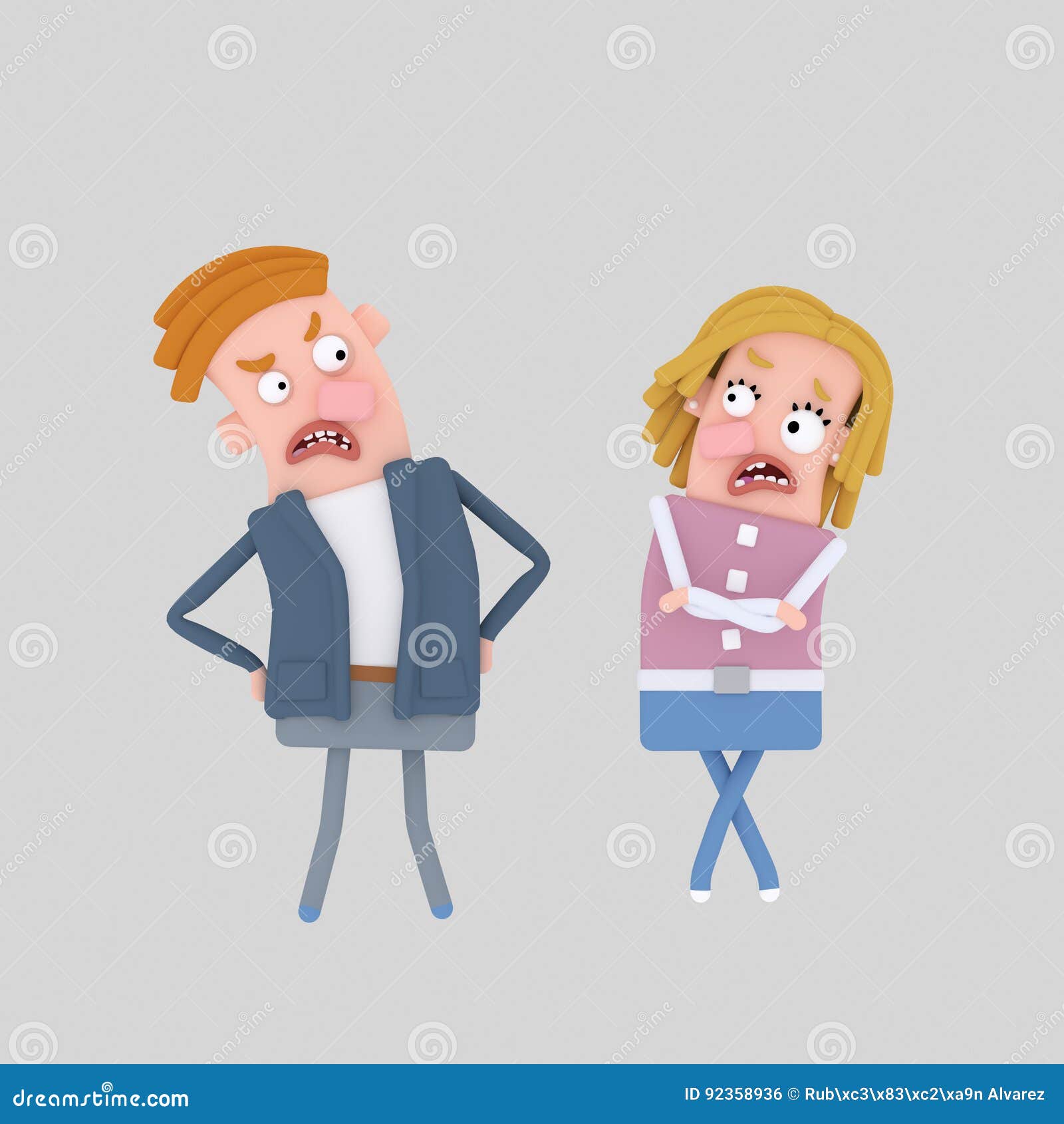 Angry Couple stock illustration. Illustration of cartoon - 92358936