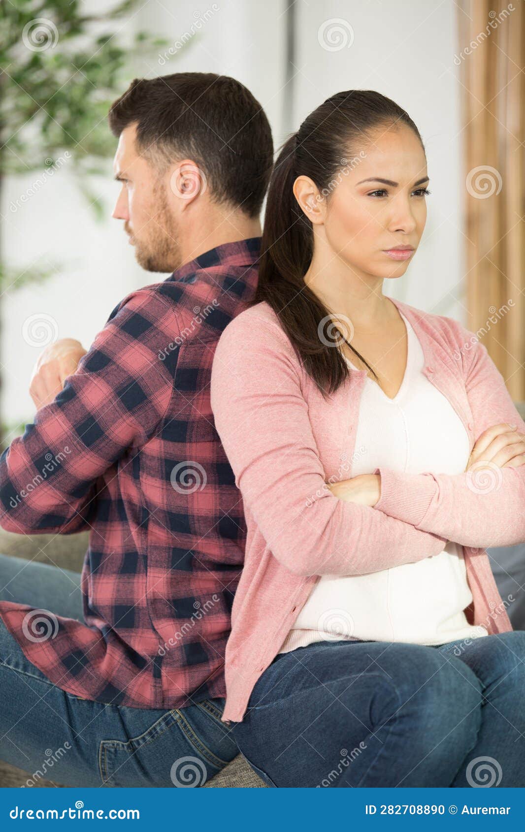 Angry Couple Ignoring Eachother Stock Photo - Image of couch, wife ...