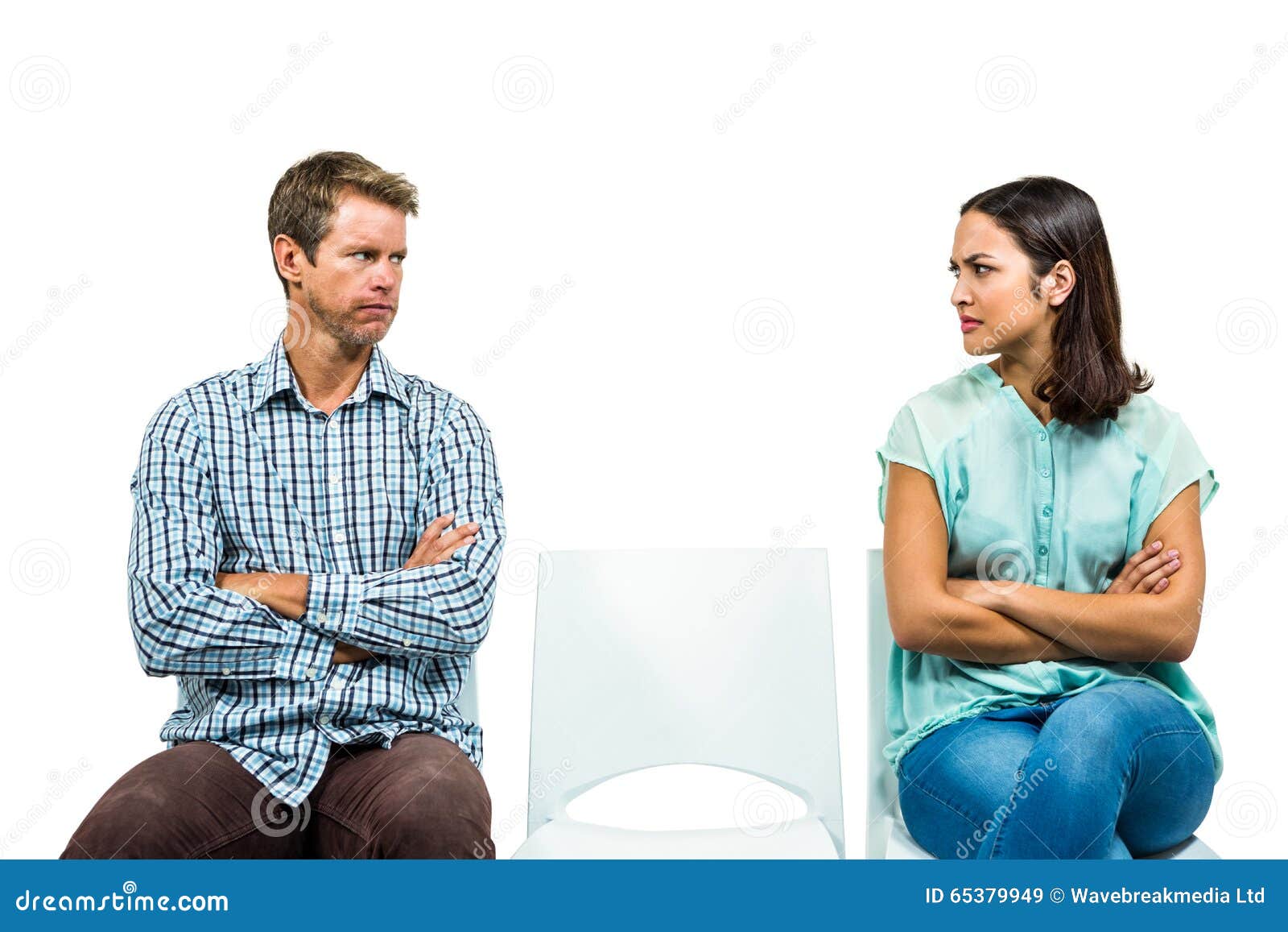 Angry Couple Looking at Each Other Stock Image - Image of isolated ...