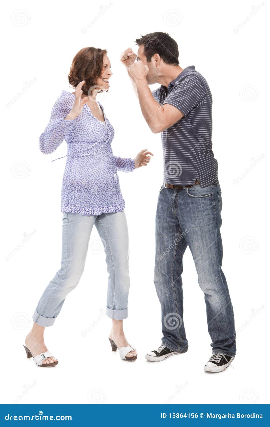 Couple Yelling At Each Other Shouting Face To Face Stock Photography ...