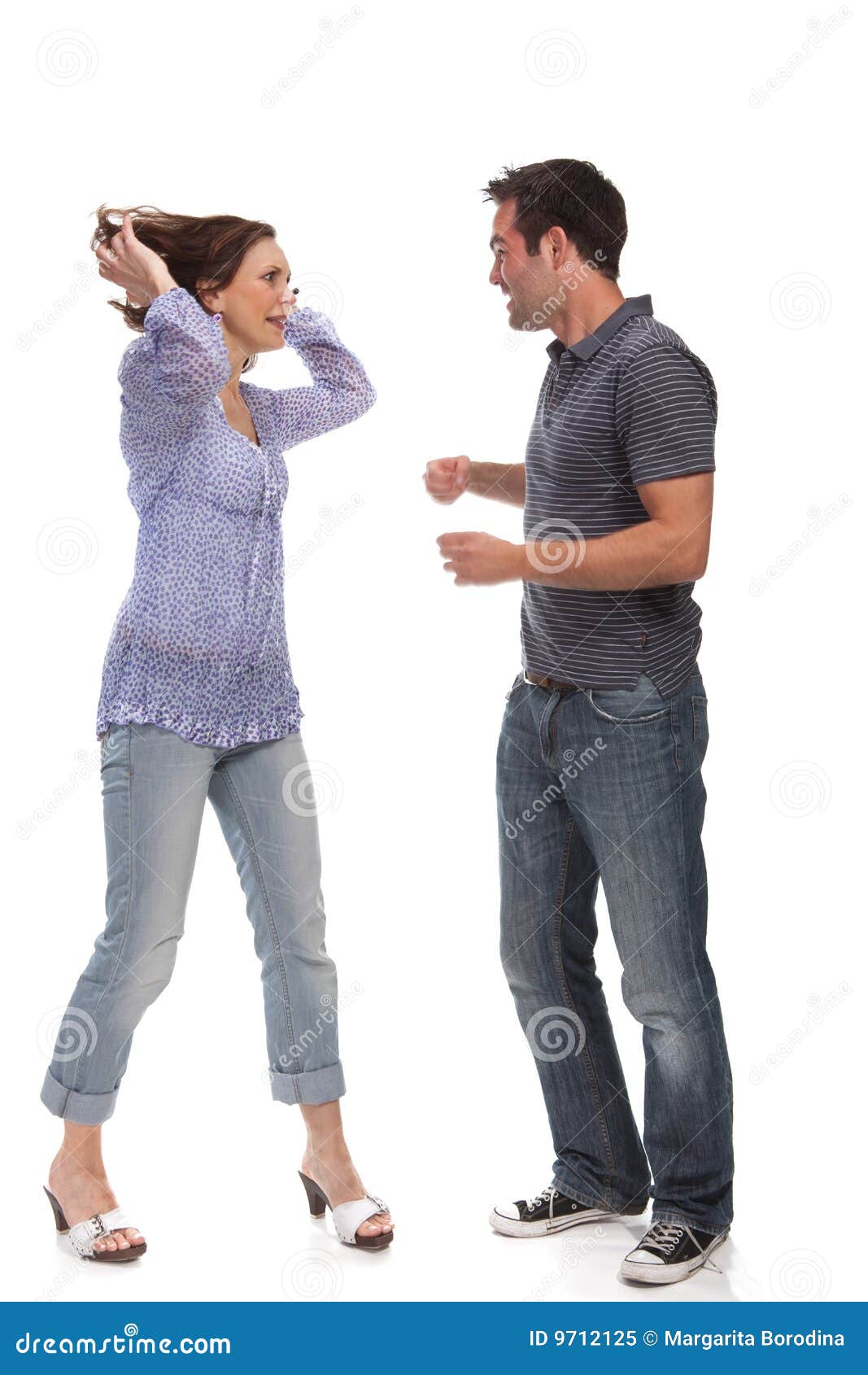 Couple Yelling At Each Other Shouting Face To Face Stock Photography ...