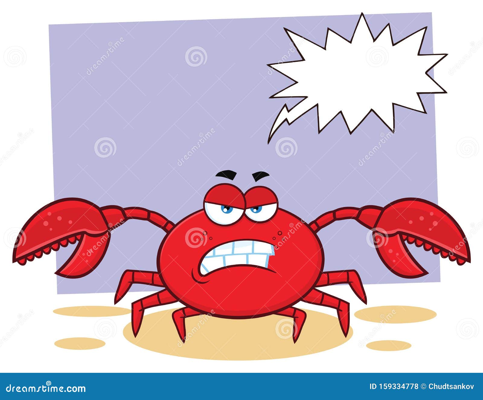 Angry Crab Cartoon Mascot Character. Stock Vector - Illustration of ...