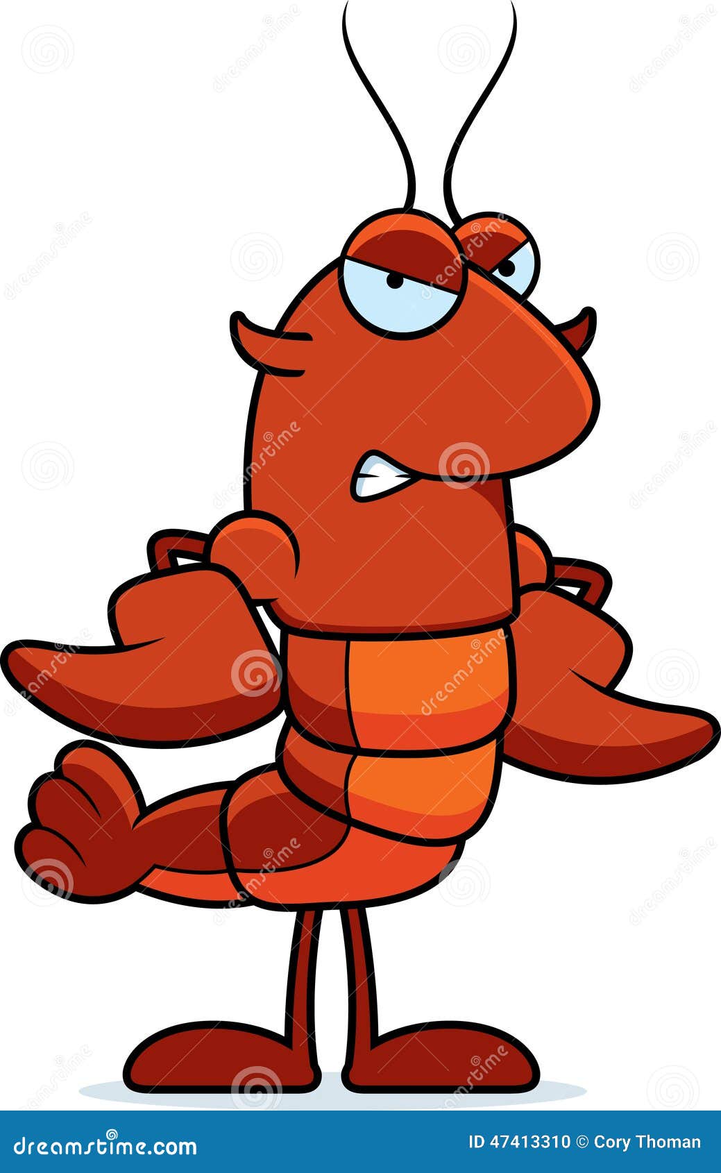 Angry Crawfish stock vector. Illustration of clip, crayfish - 47413310
