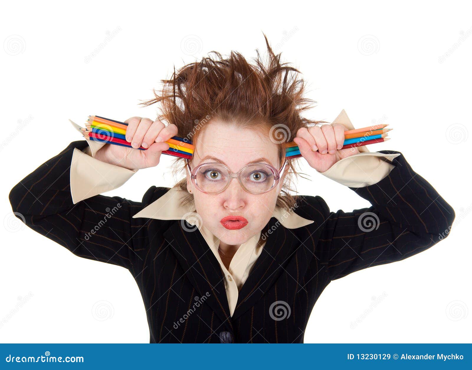 Angry crazy Business woman stock image. Image of gesture - 13230129