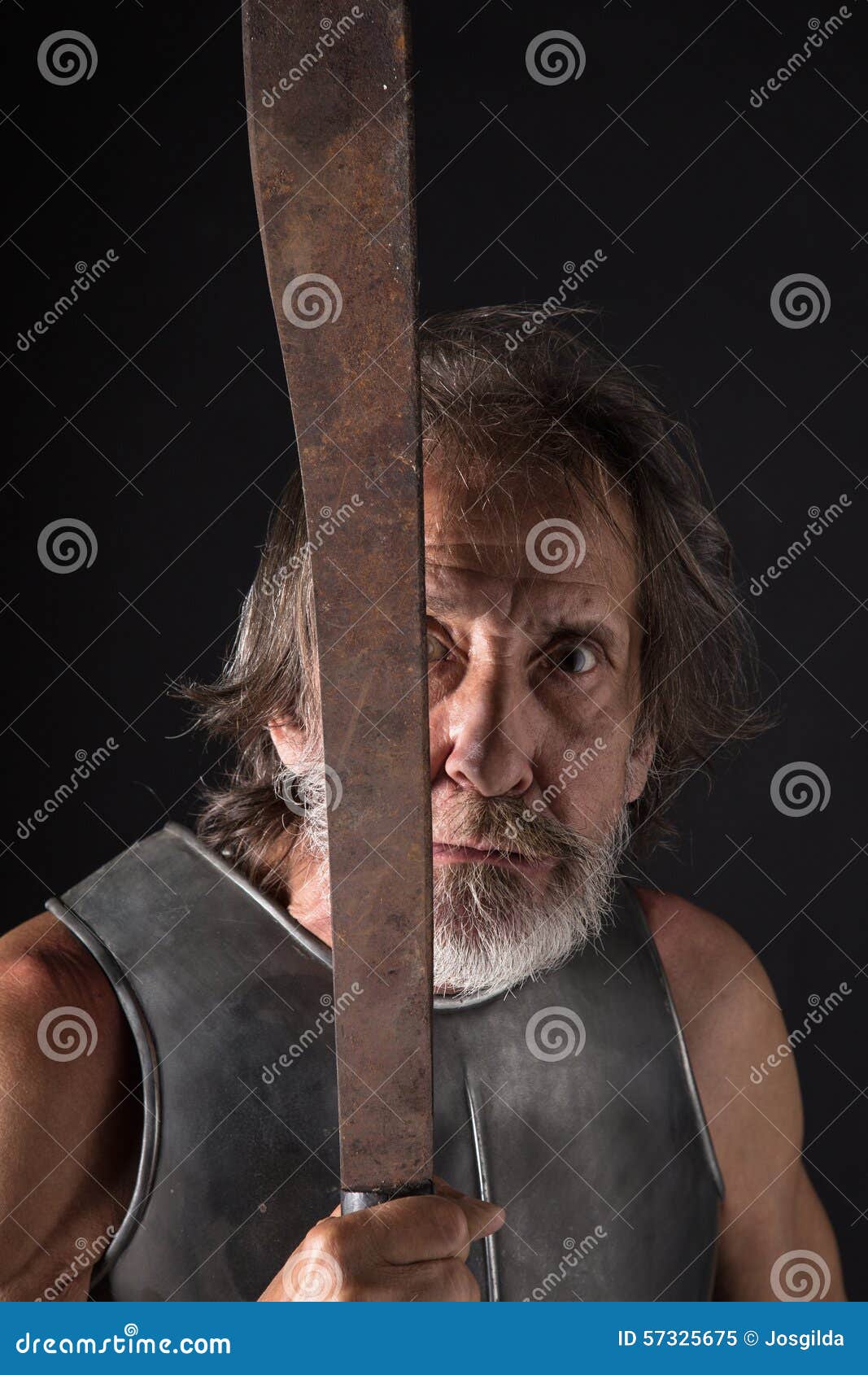 Angry and Crazy Old Bearded Warrior Stock Image - Image of person ...