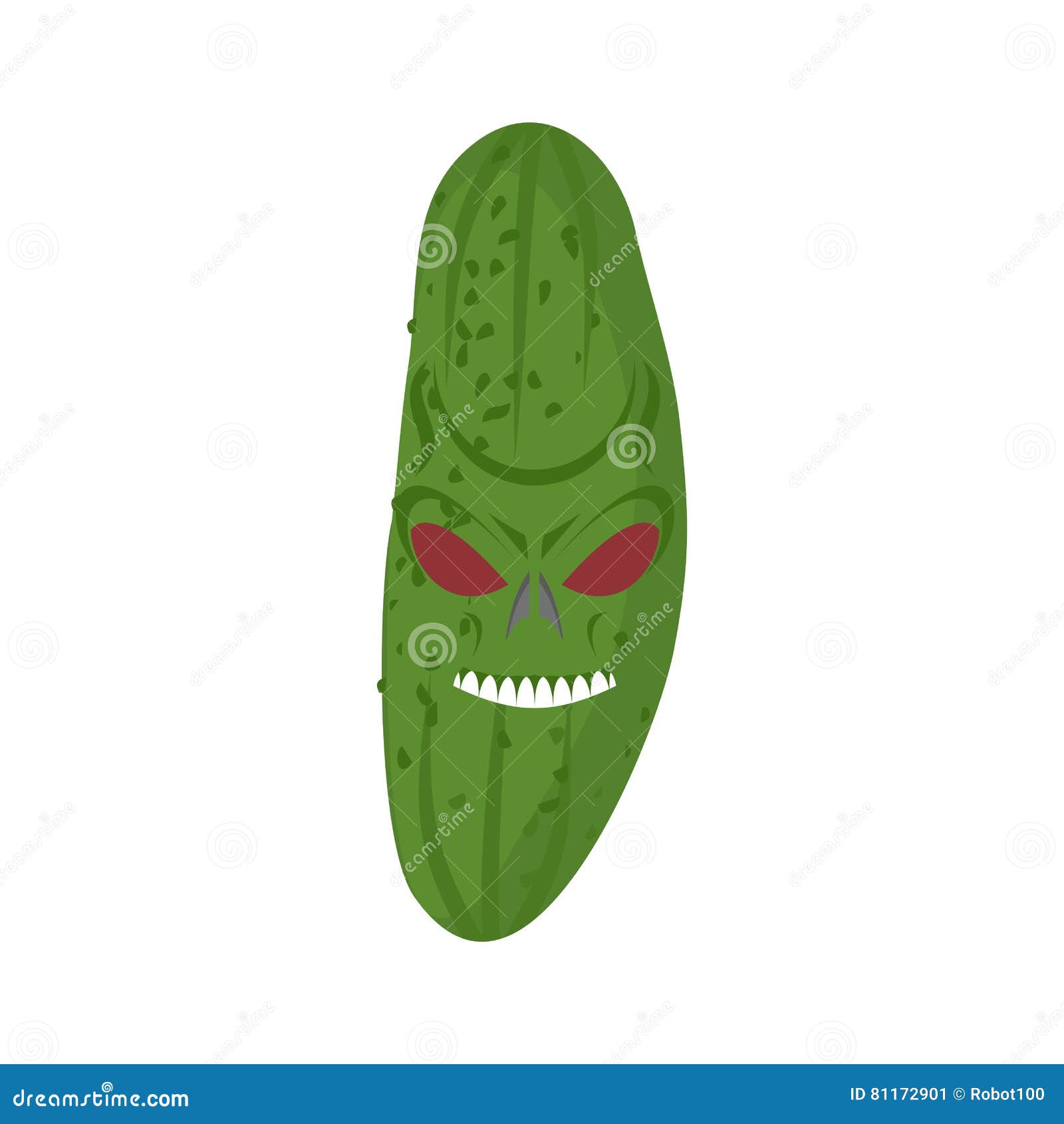 Angry Cucumber. Aggressive Green Vegetable Stock Vector - Illustration ...