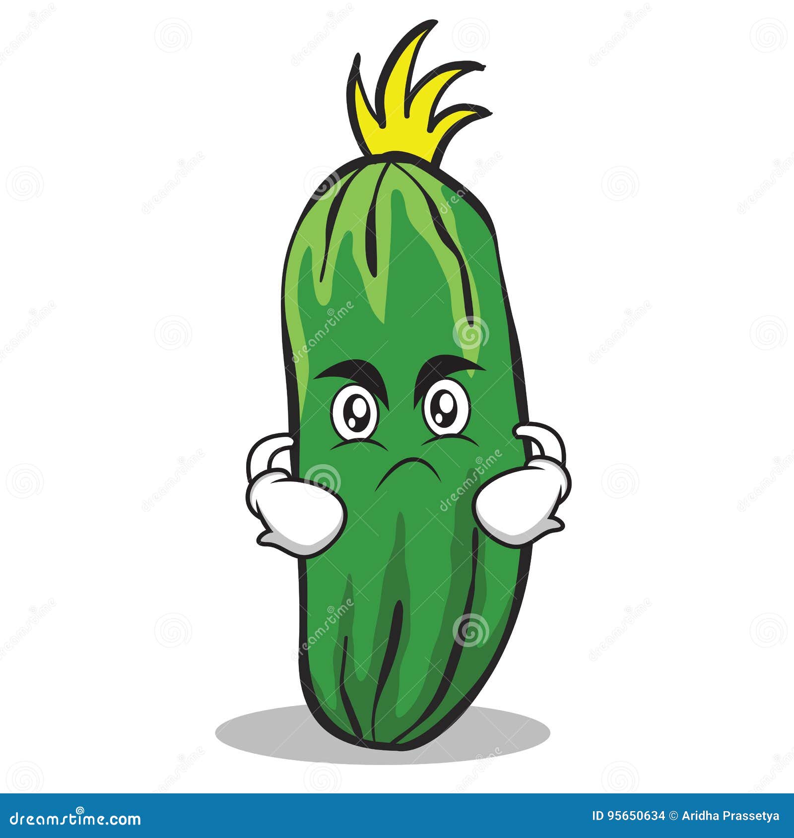 Angry Cucumber Character Cartoon Collection Stock Vector - Illustration ...