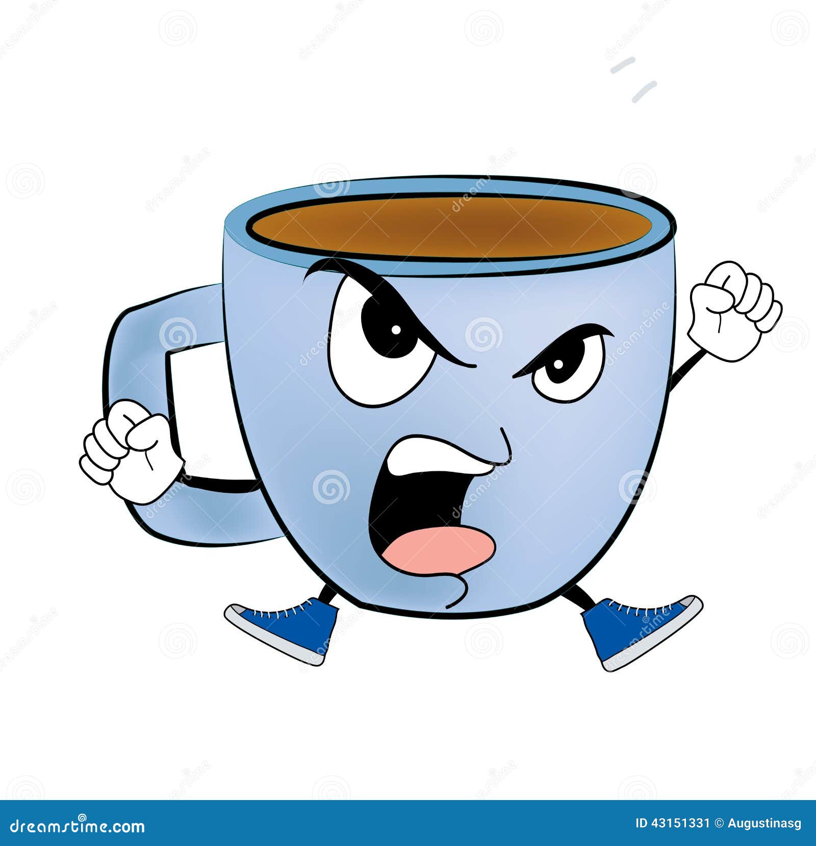 Angry Cup of Coffee Cartoon Stock Illustration - Illustration of ...