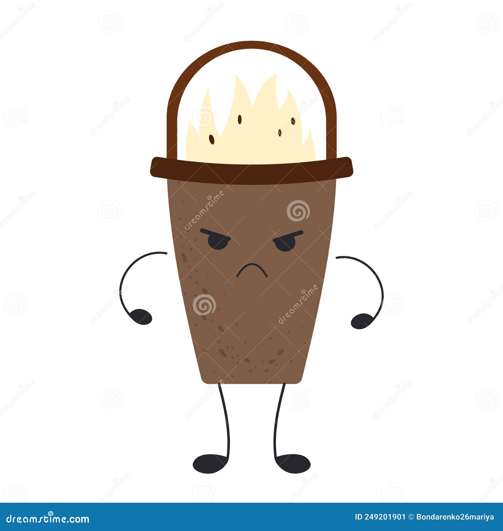 Angry Cup of Coffee. Character Emotion Stock Vector - Illustration of ...