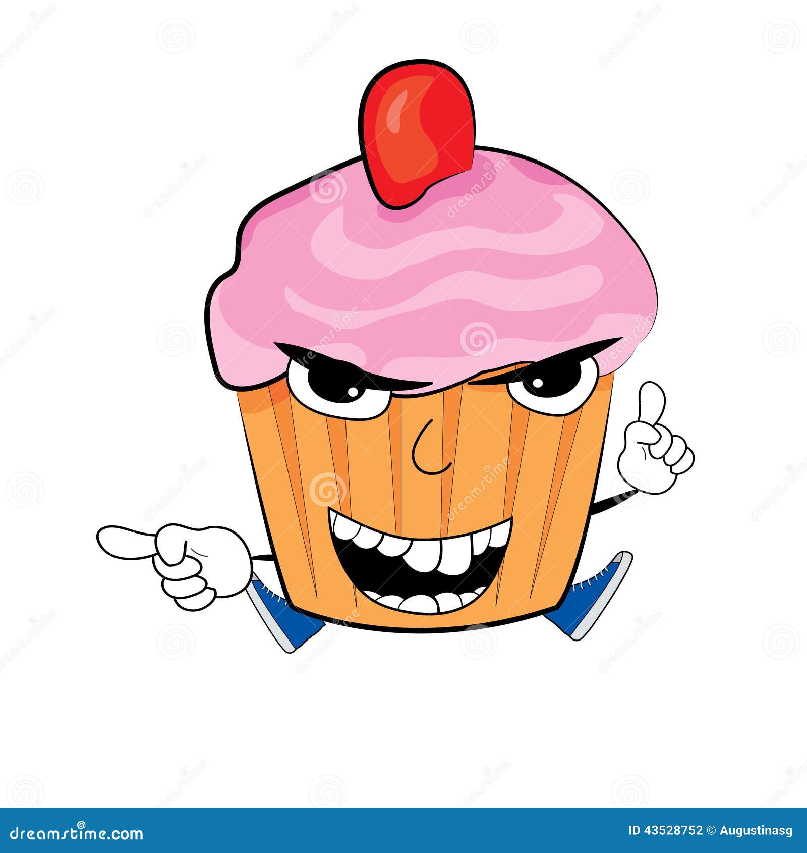Angry Cupcake cartoon stock illustration. Illustration of cupcake ...