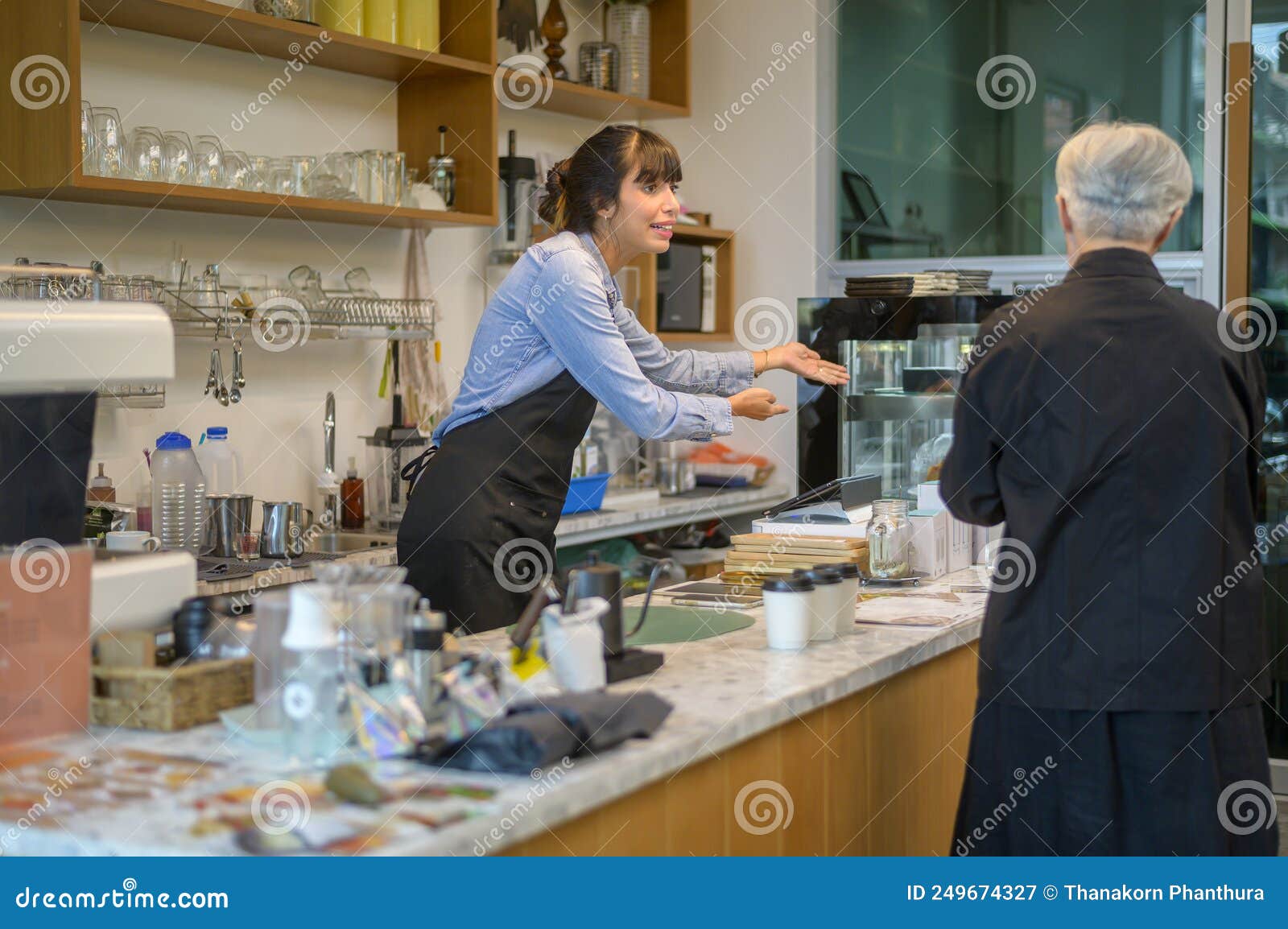 Angry Customer Complaining about Barista in Coffee Shop Stock Image ...