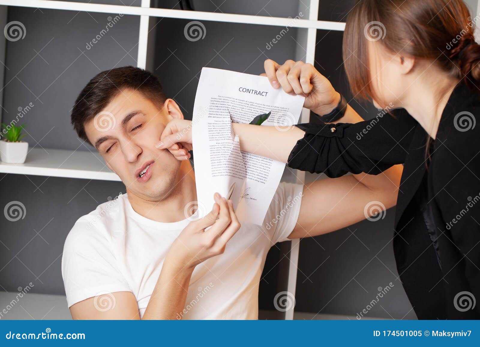 Angry Customer Has a Conflict with the Manager of the Company Stock ...