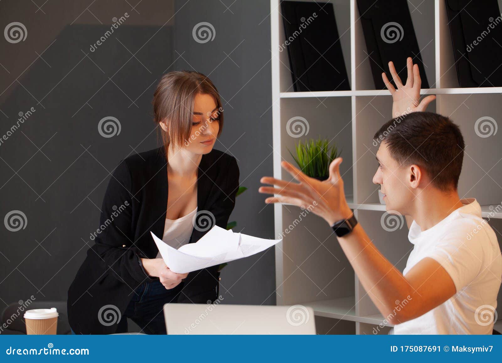 Angry Customer Has a Conflict with the Manager of the Company Stock ...