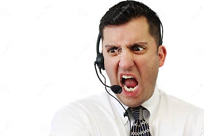 Angry Customer Service Man stock image. Image of help - 8758603
