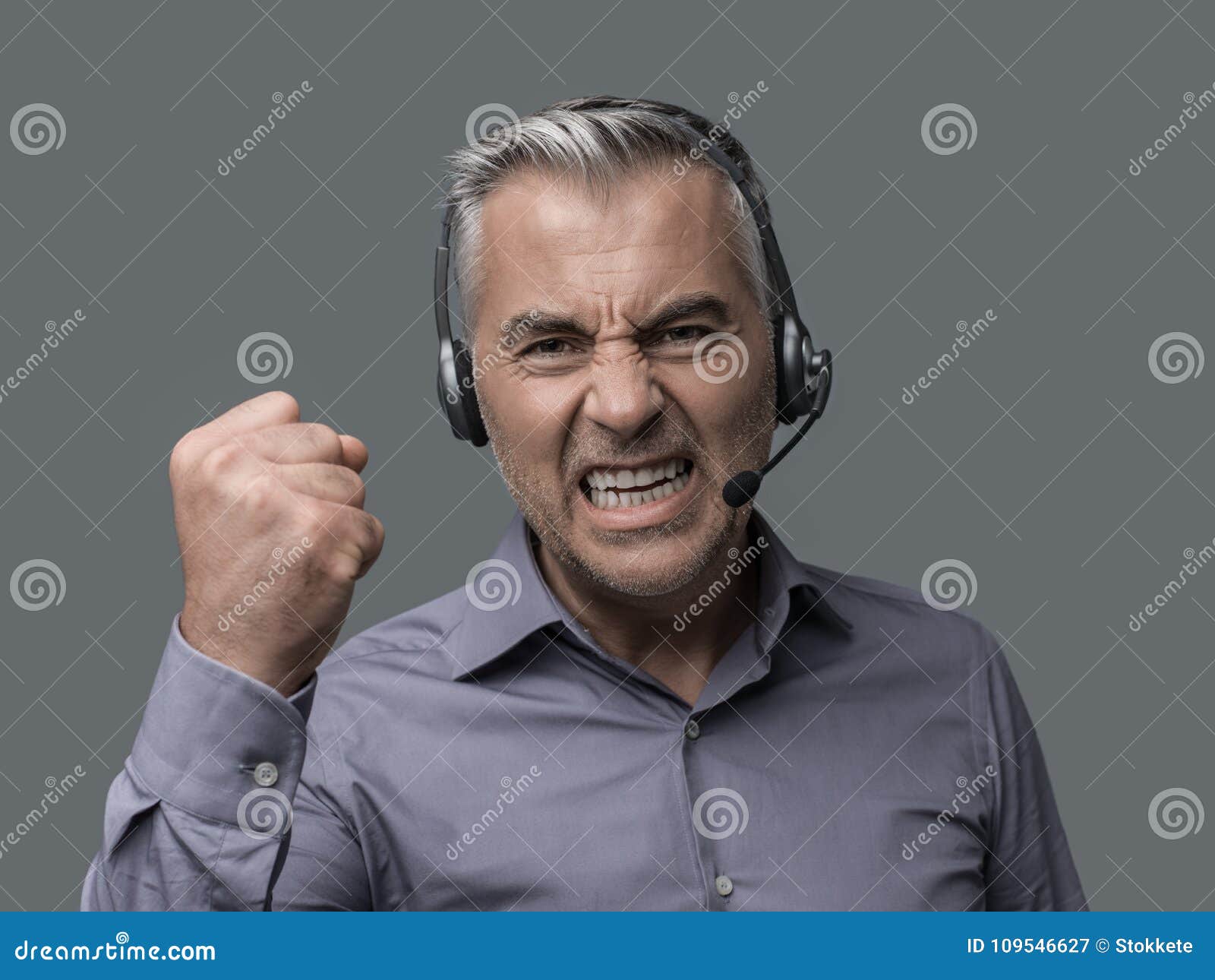 Angry Customer Support Phone Operator Stock Image - Image of operator ...