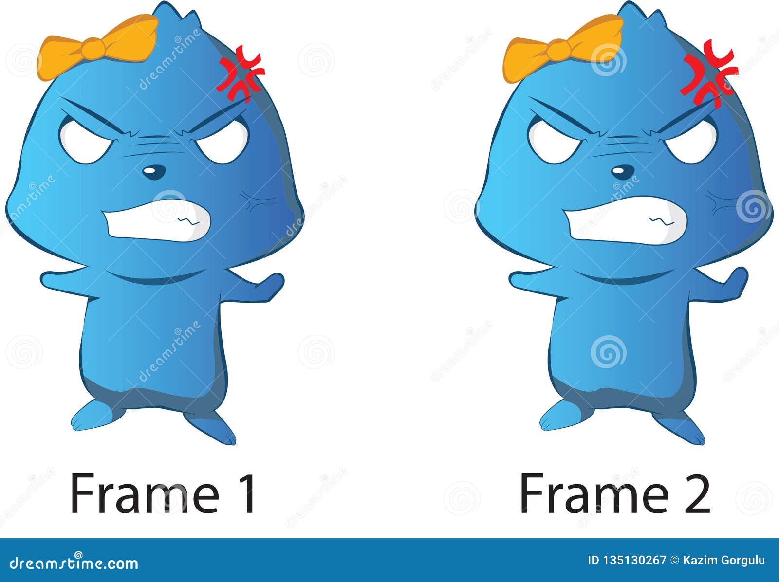 Angry Cute Character Sprite Stock Vector - Illustration of mobile, cute ...