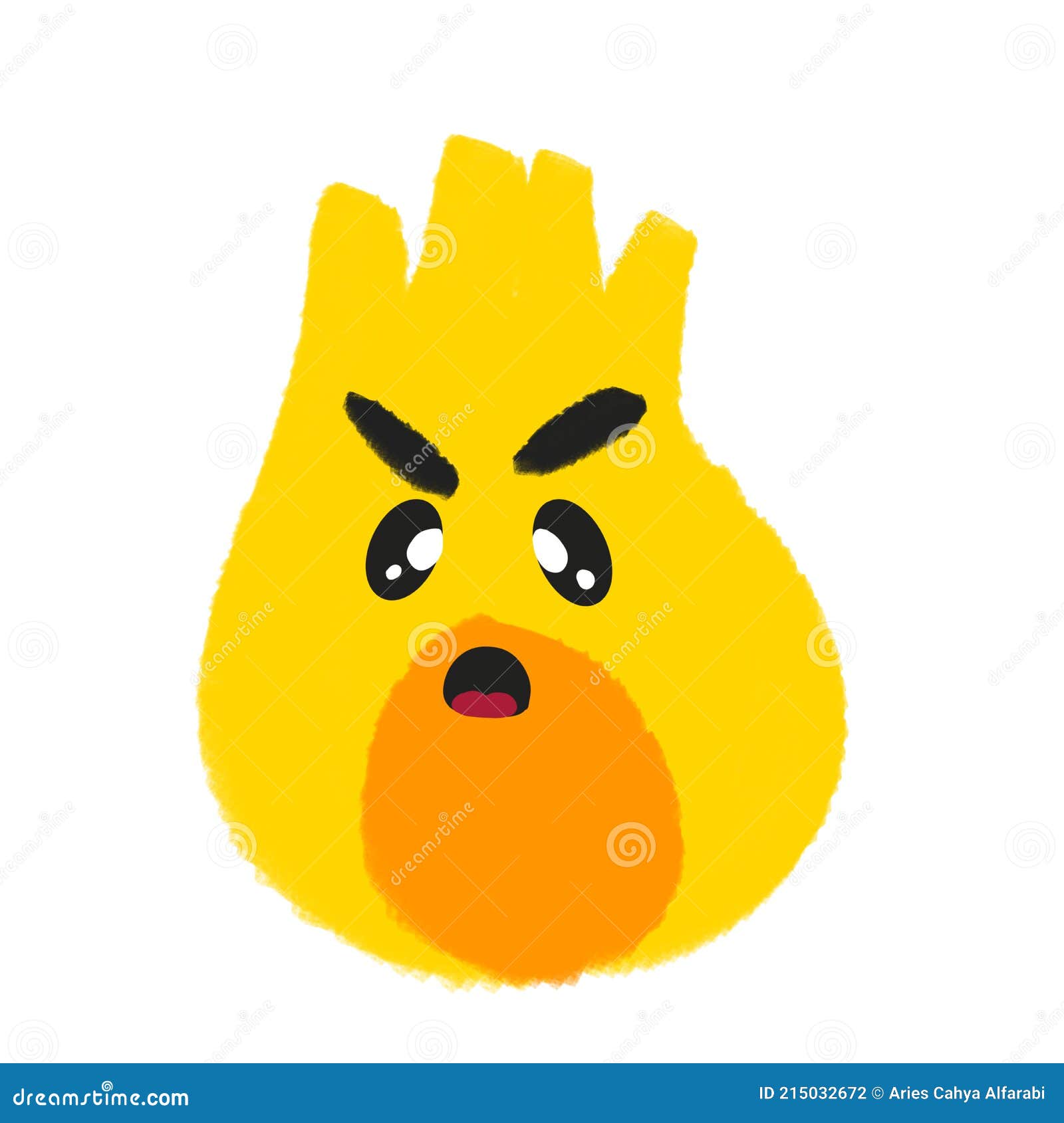 Angry Cute Fire Emoji Icon Logo Stock Illustration - Illustration of ...