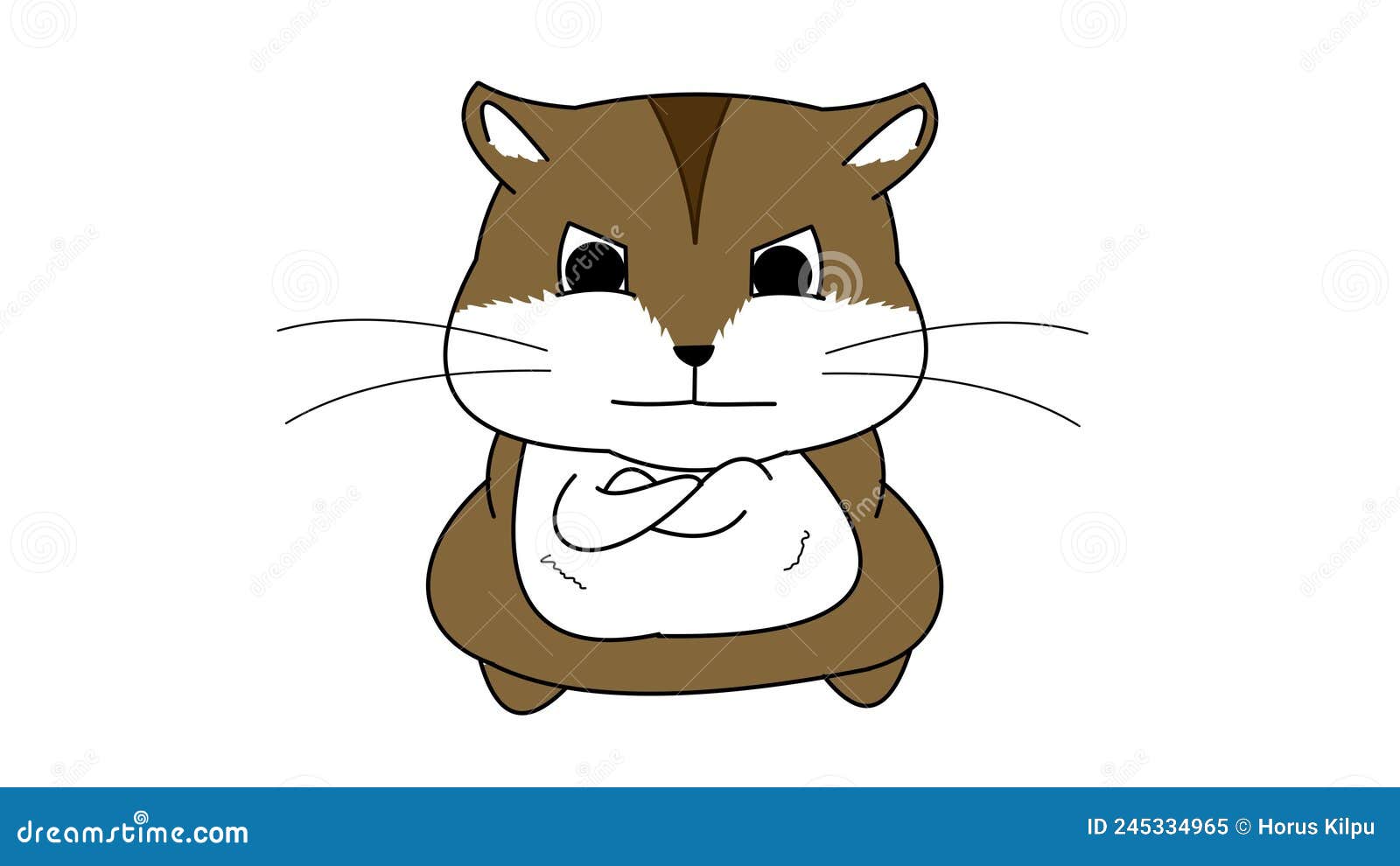 Angry cute hamster stock illustration. Illustration of drawing - 245334965