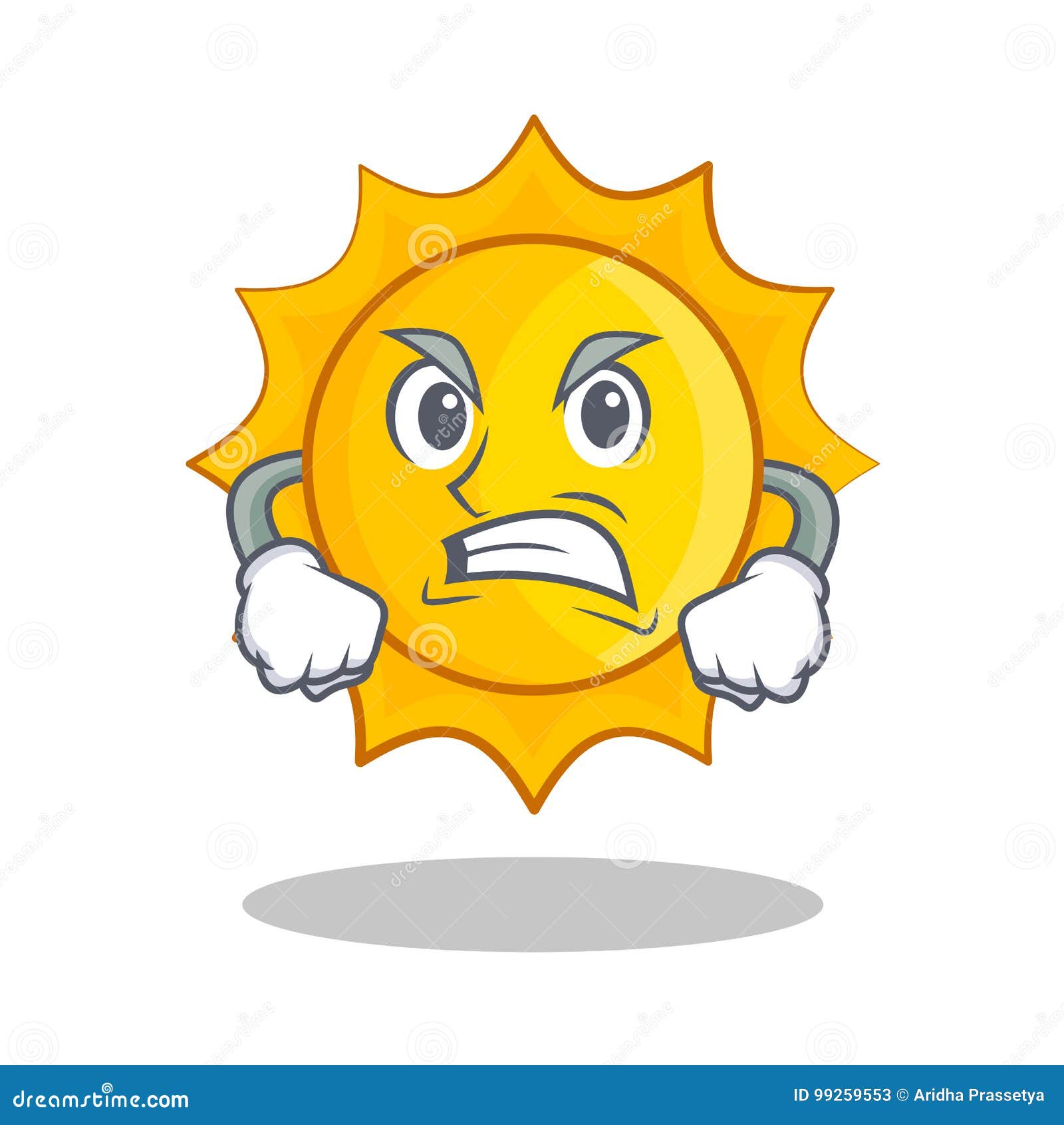 Angry Cute Sun Character Cartoon Stock Vector - Illustration of smiley ...