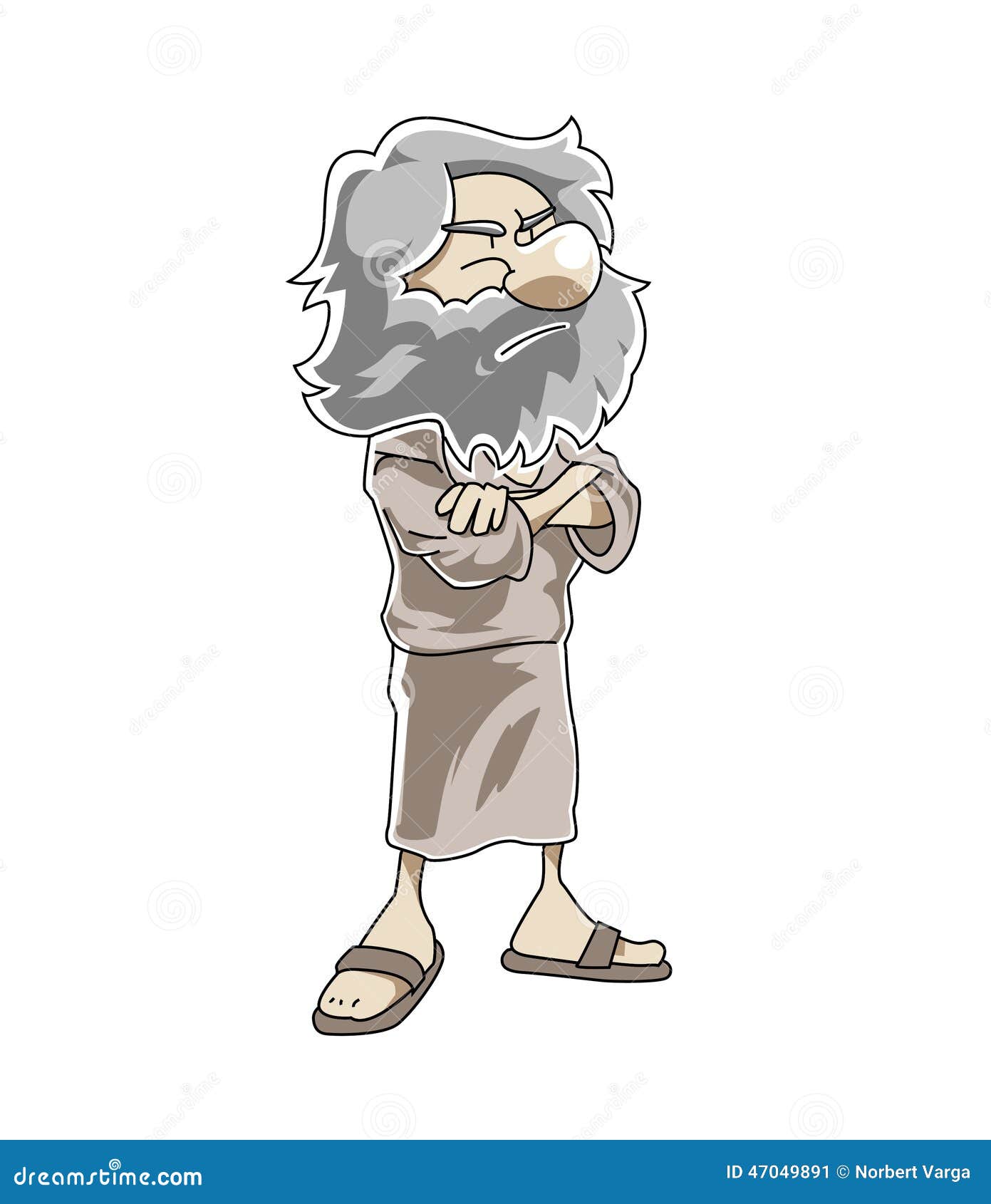 Angry Daddy Stands with His Arms Folded . Stock Vector - Illustration ...