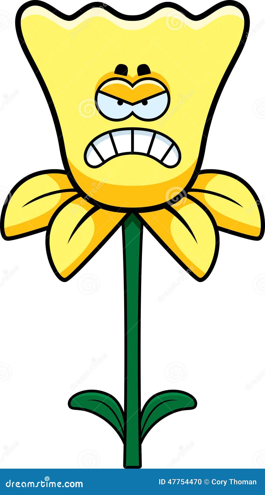 Angry Daffodil stock vector. Illustration of yellow, daffodil - 47754470