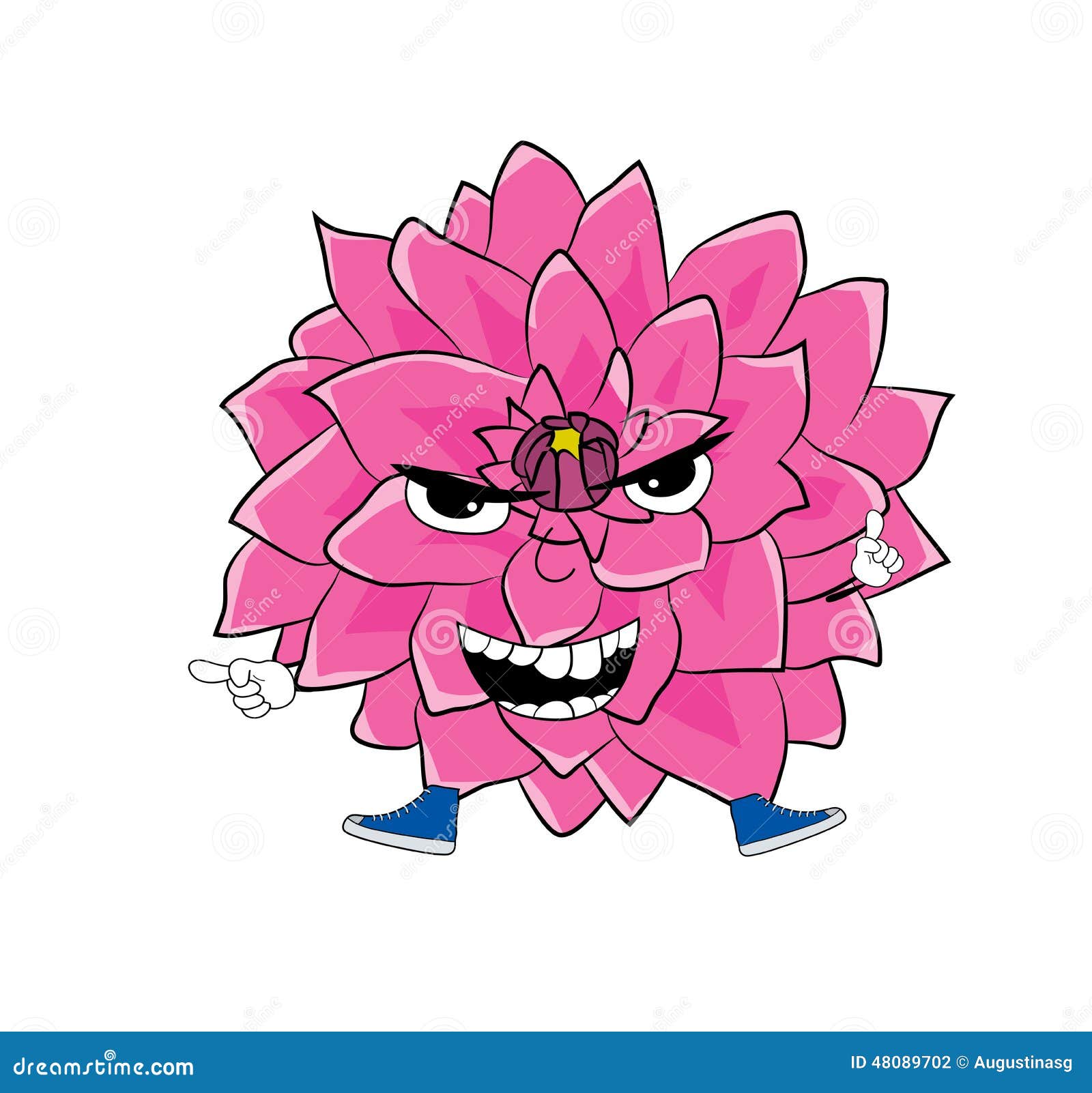 Angry Dahlia Flower Cartoon Stock Illustration - Illustration of symbol ...