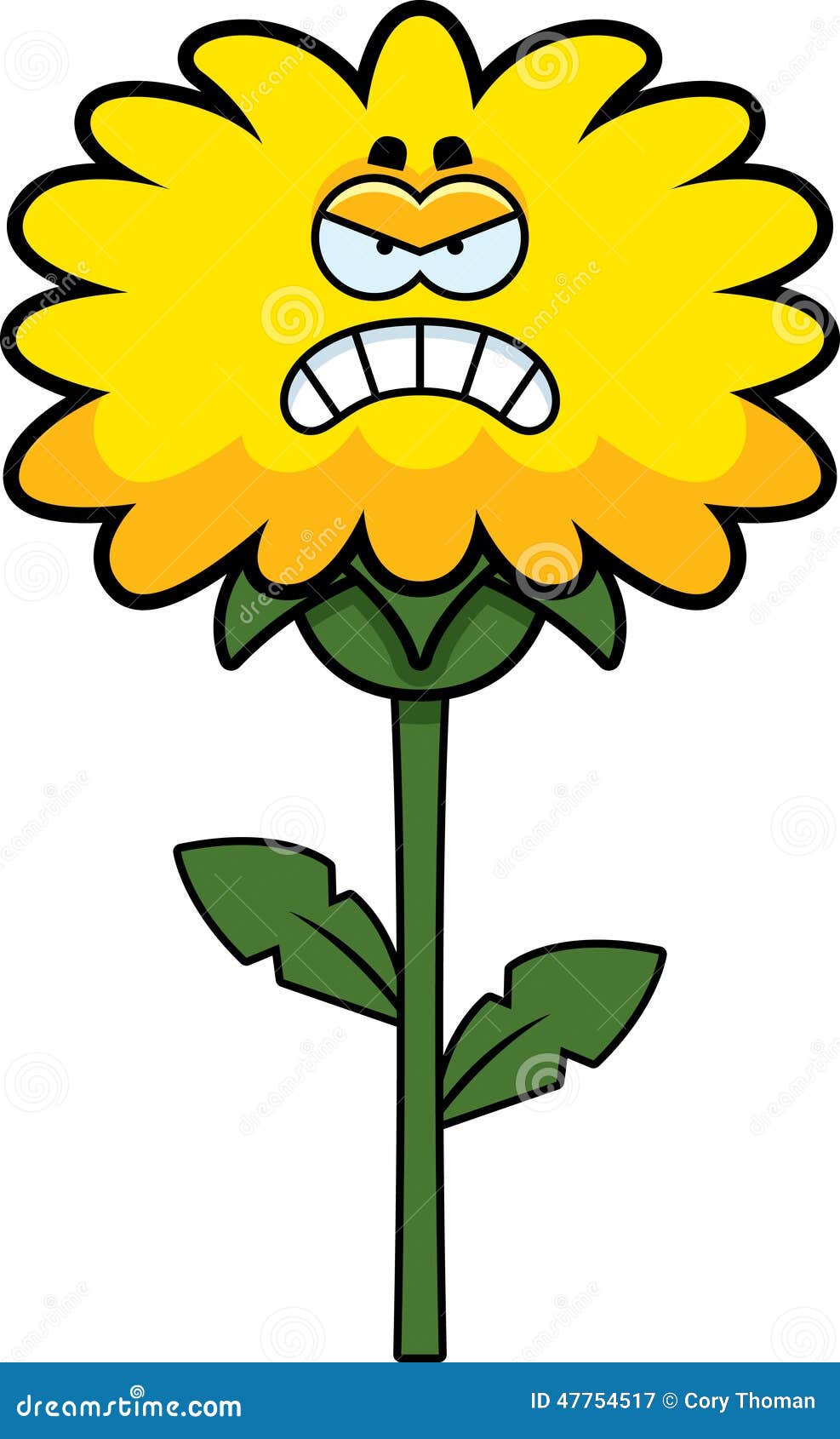 Angry Dandelion stock vector. Illustration of clipart - 47754517
