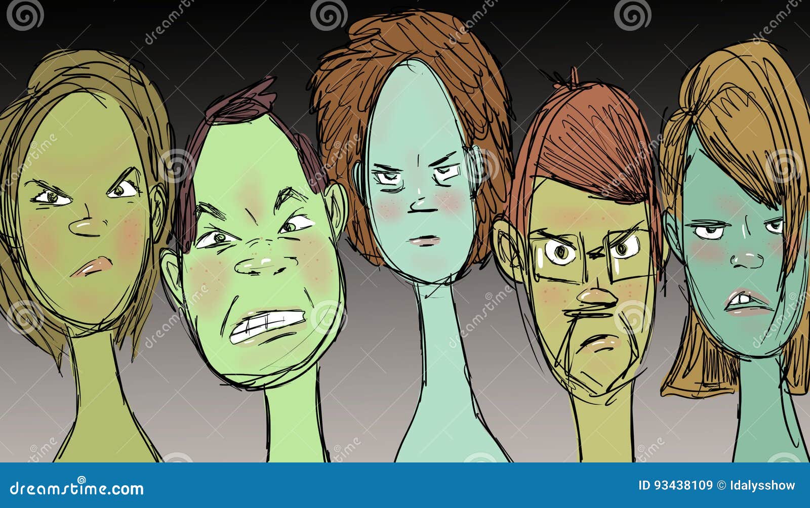 Angry People Groupe. Communication Problem With Unpleasant Arrogant ...