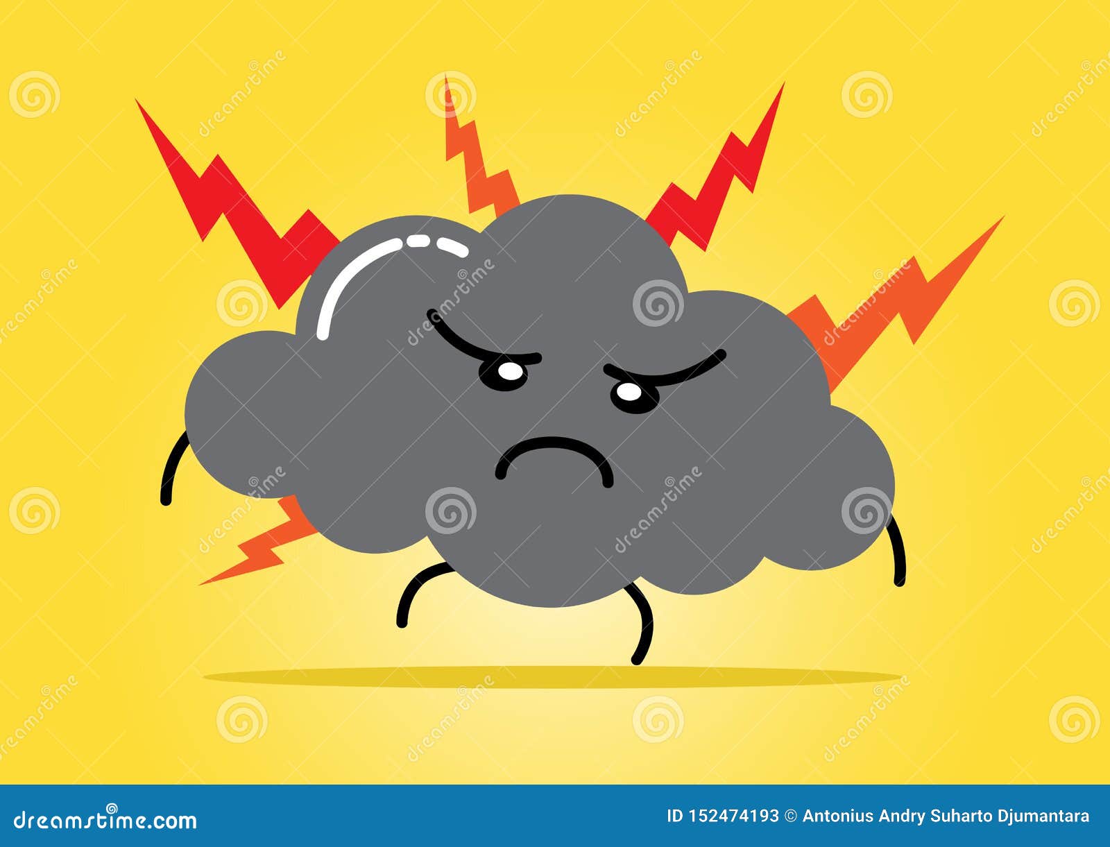 Angry Dark Cloud and Thunder Stock Vector - Illustration of symbols ...