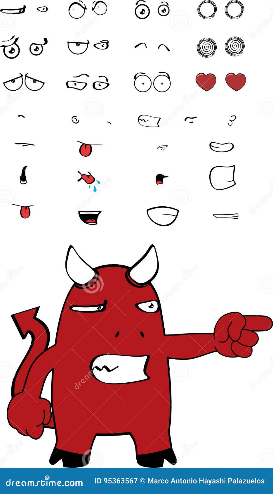 Incredulous Demon Kid Cartoon Expression Background | CartoonDealer.com ...