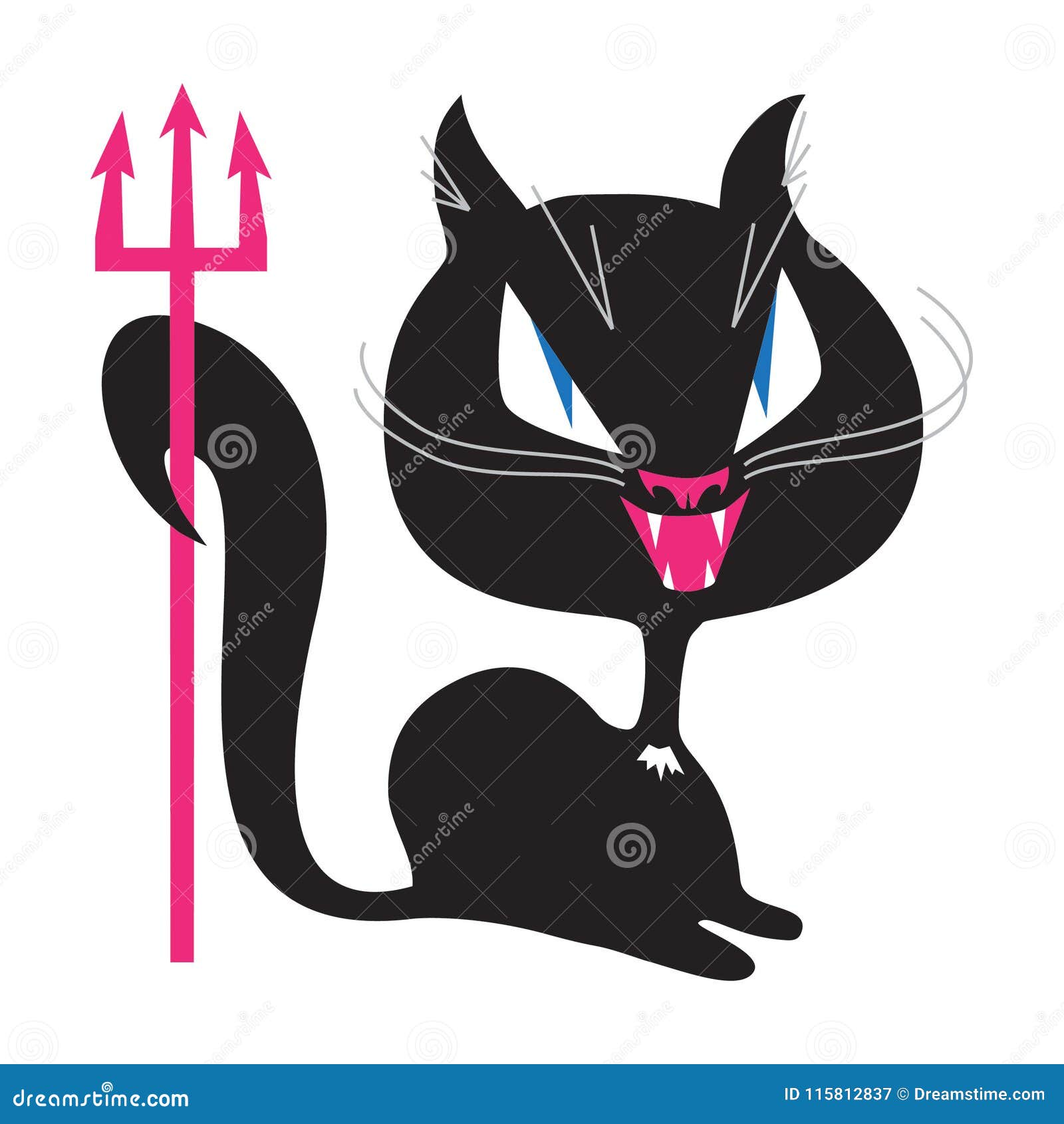 Angry devil cat stock illustration. Illustration of angry - 115812837