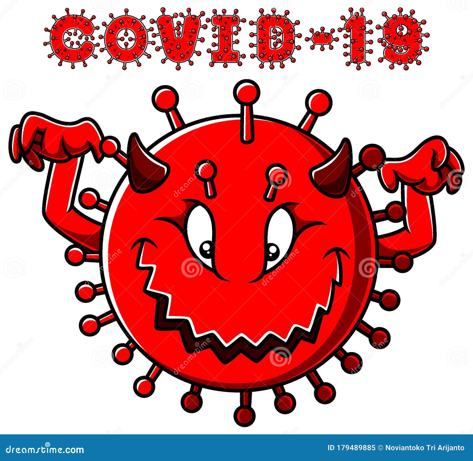Angry Devil Corona Virus Character Stock Vector - Illustration of ...