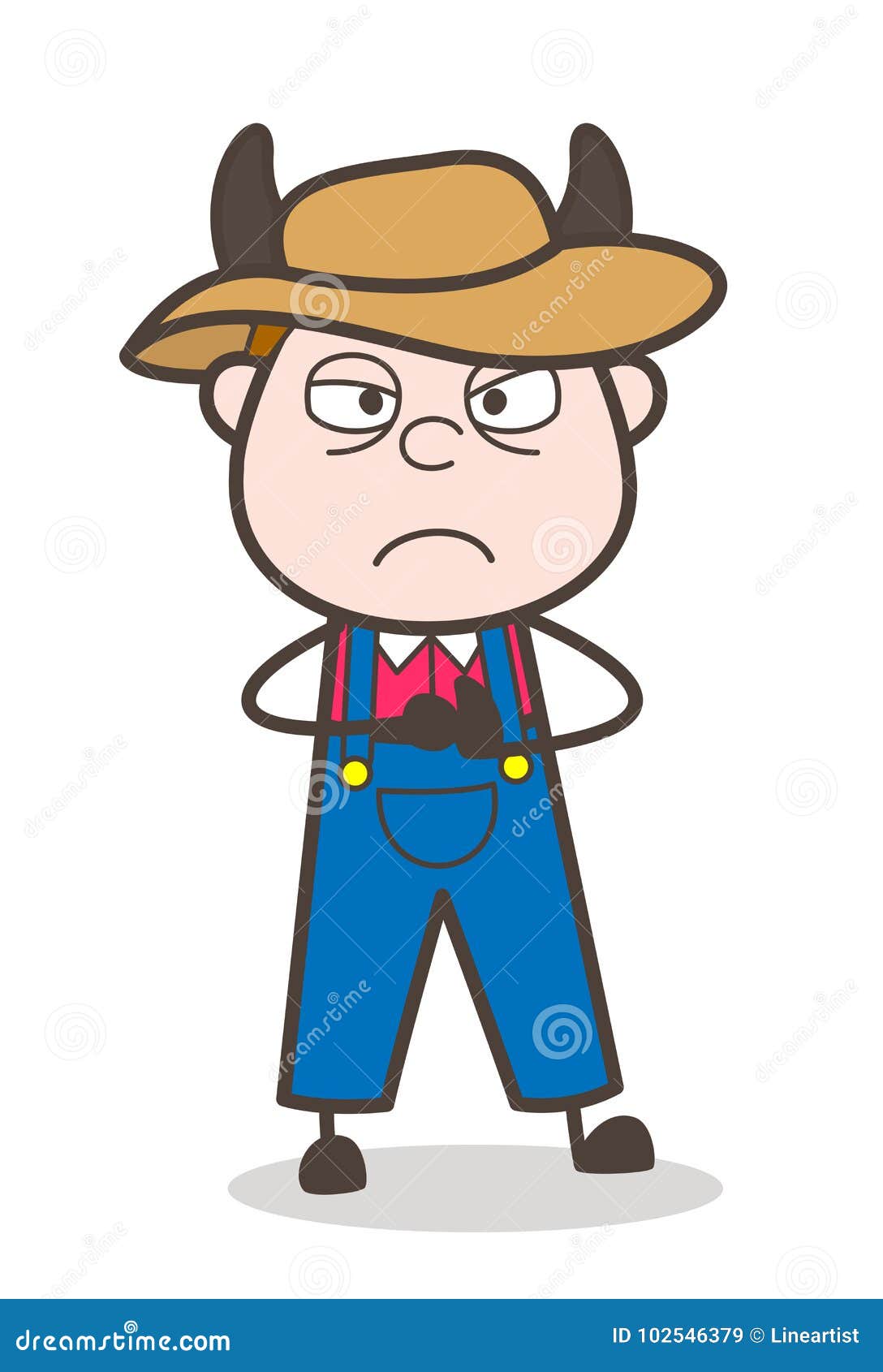 Angry Devil Farmer Face Expression Vector Stock Illustration ...